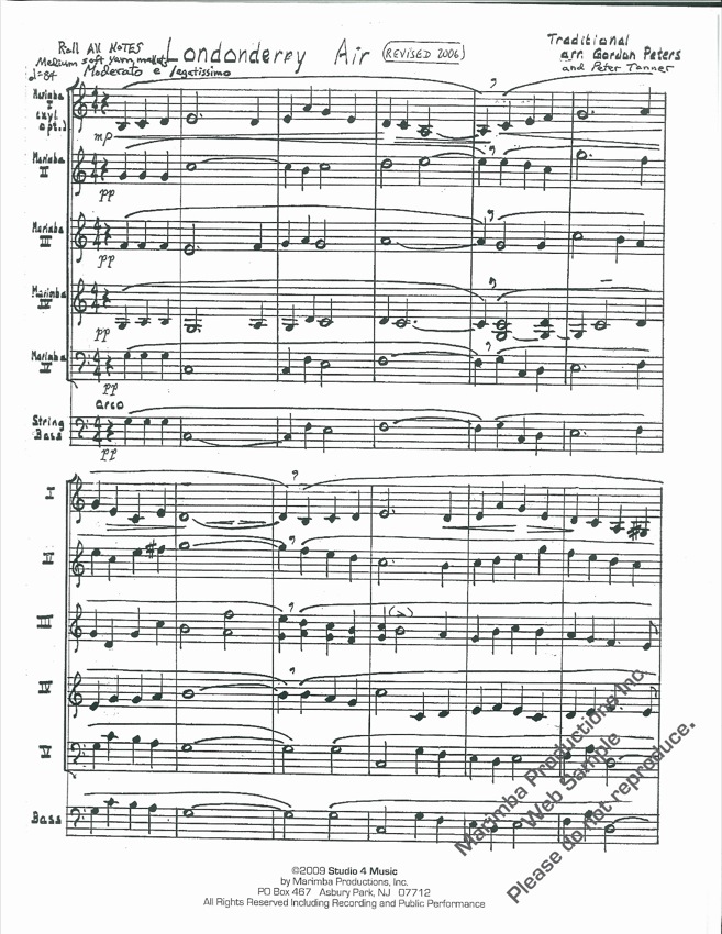 Londonderry Air (Traditional/arr. Gordon Peters) – Mostly Marimba Londonderry Air (Traditional/arr. Gordon Peters) – Mostly Marimba